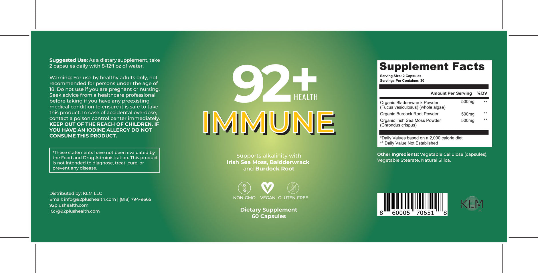 92+ Health Sea Moss Infused Supplements | Dr. Sebi Approved